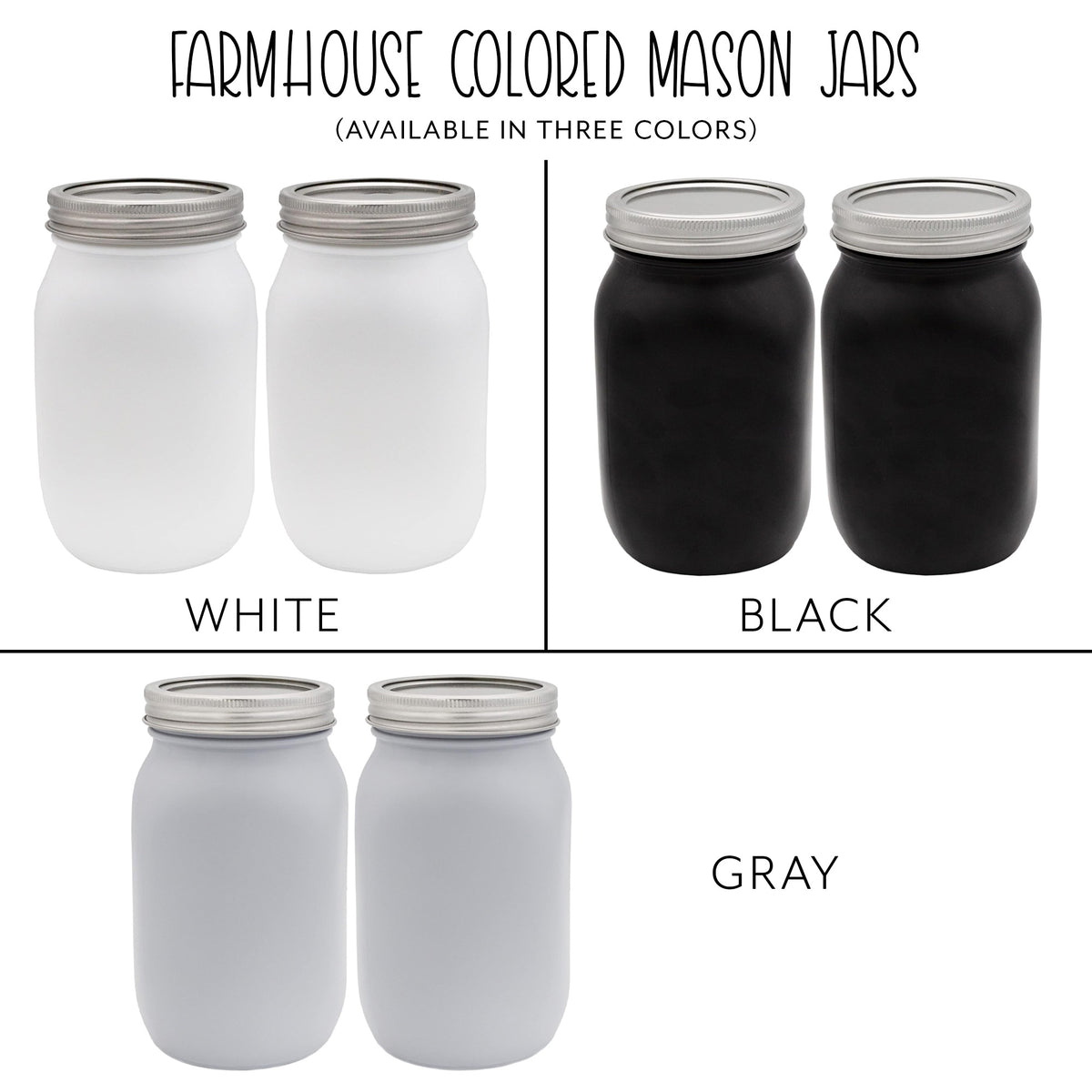 Darware Farmhouse Colored Mason Jars (Set); Home Decor and Storage Wide ...
