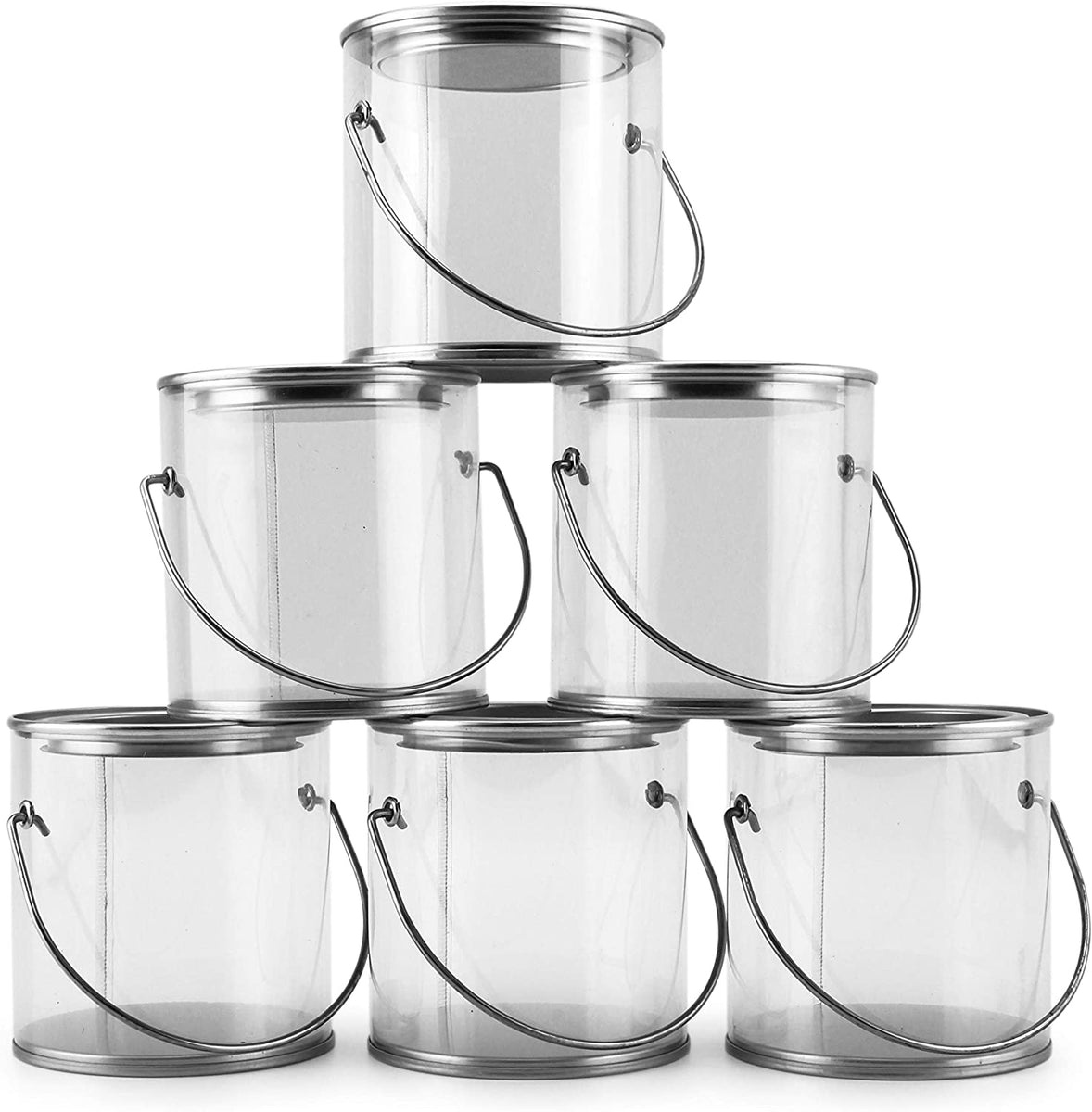 Cornucopia Brands Mini Clear Plastic Paint Cans (120-Pack), Little 3in ...