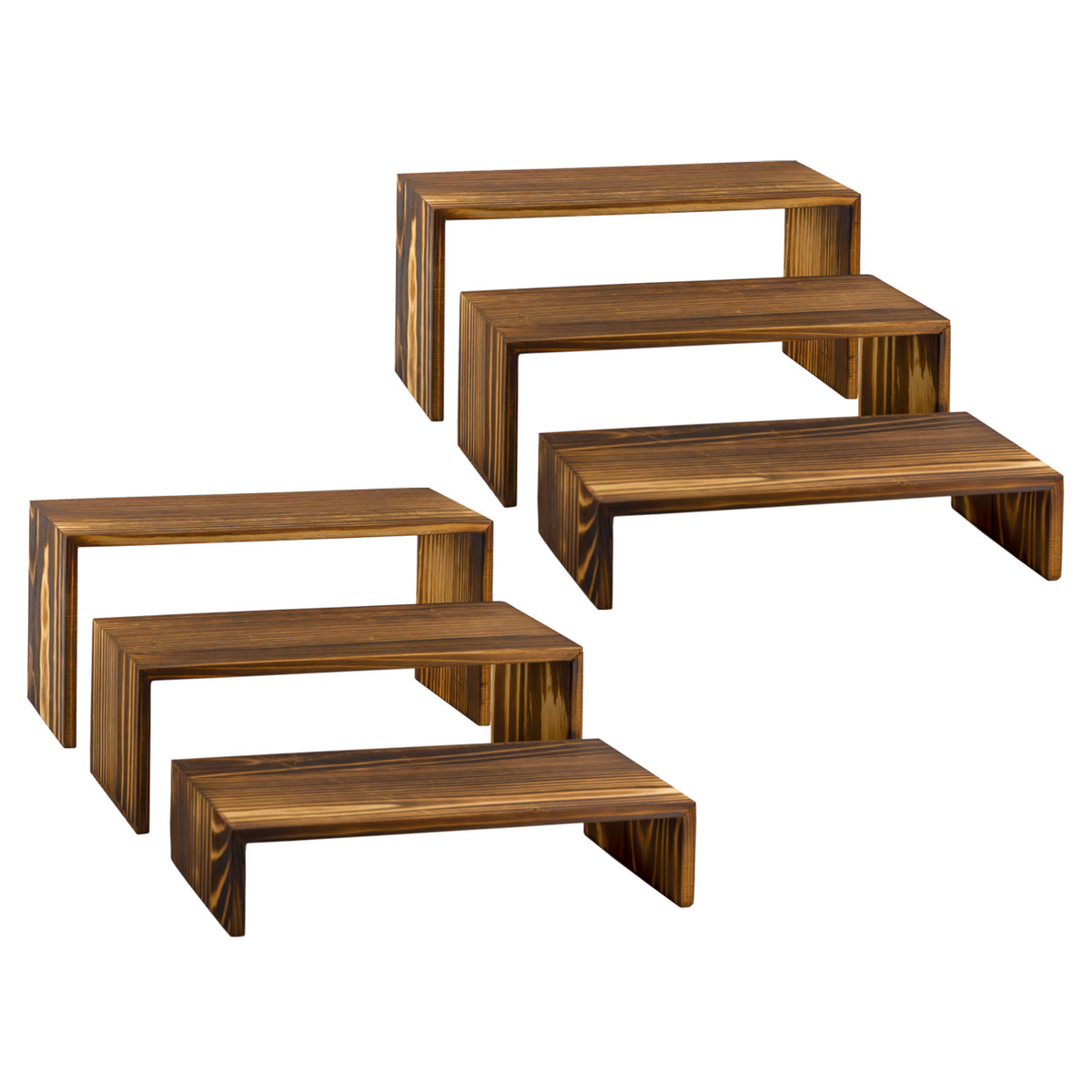 Darware Farmhouse Wooden Risers (6-Piece Set), Rustic Decorative ...