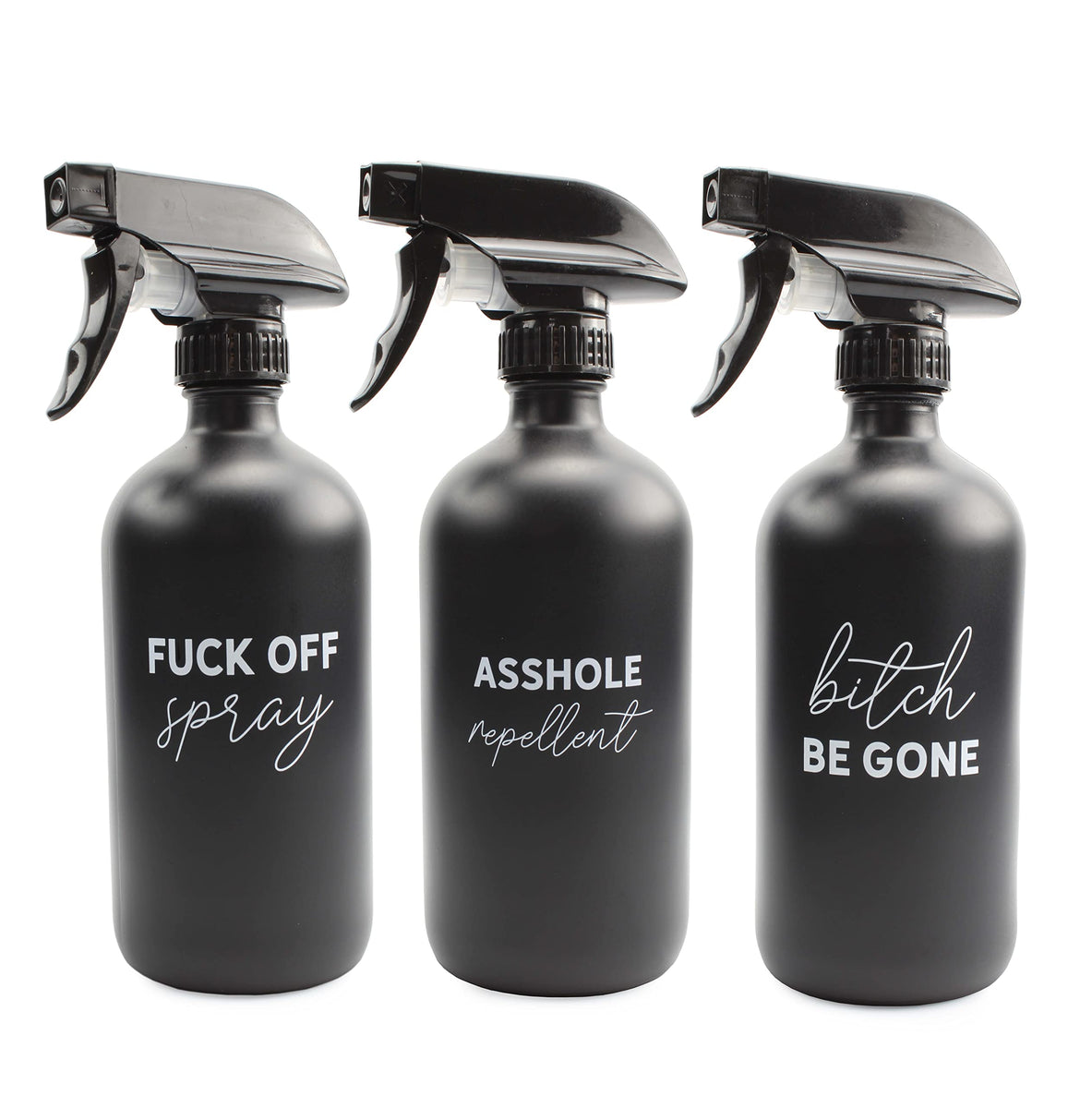 Darware Funny Spray Bottles (Set of 3); Empty Funny Gag Gift F#ck Off ...