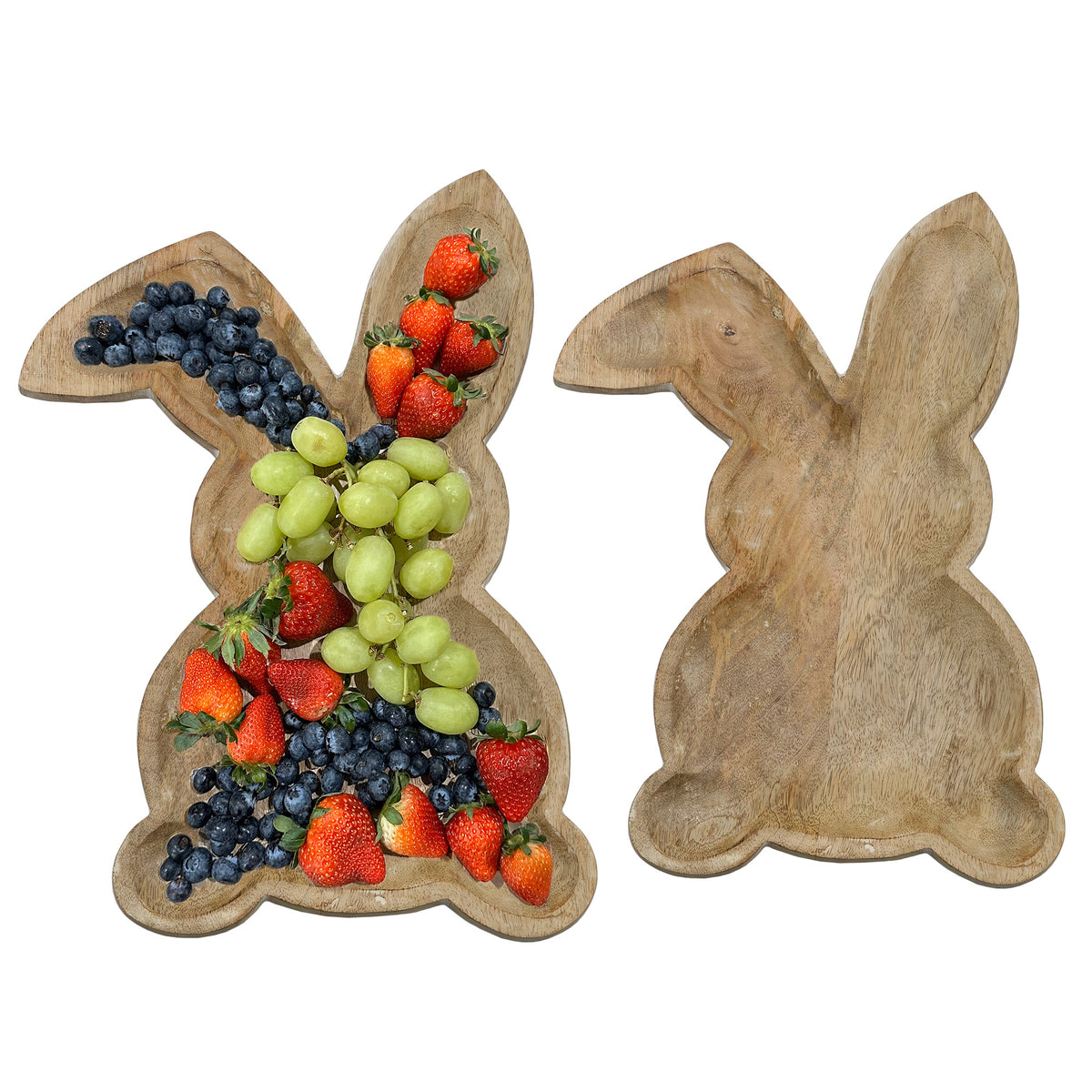 AuldHome Design Farmhouse Bunny Serving Trays (Set of 2); Nesting ...